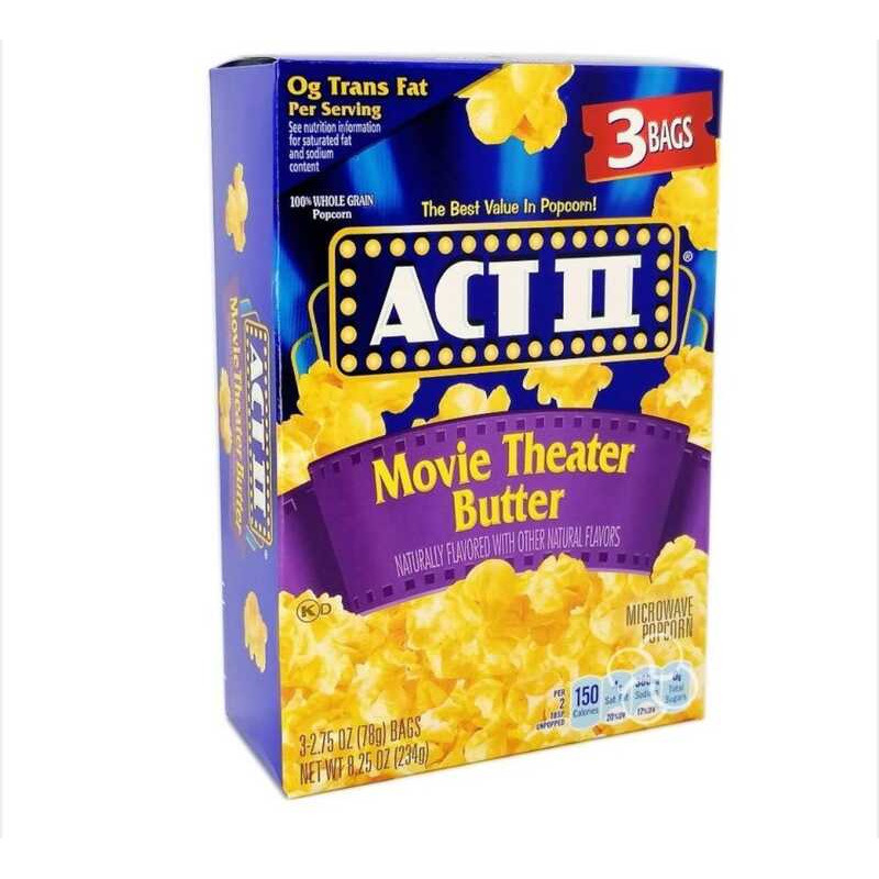 148 ACT II Movie Theater Butter Microwave Popcorn 3 X 78G D7d | Shopee ...