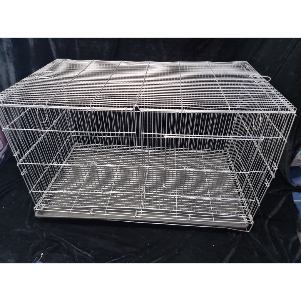 GALVANISE COLLAPSABLE DOUBLE CAGE WITH DIVIDER AND POOPTRAY FOR ALL ...