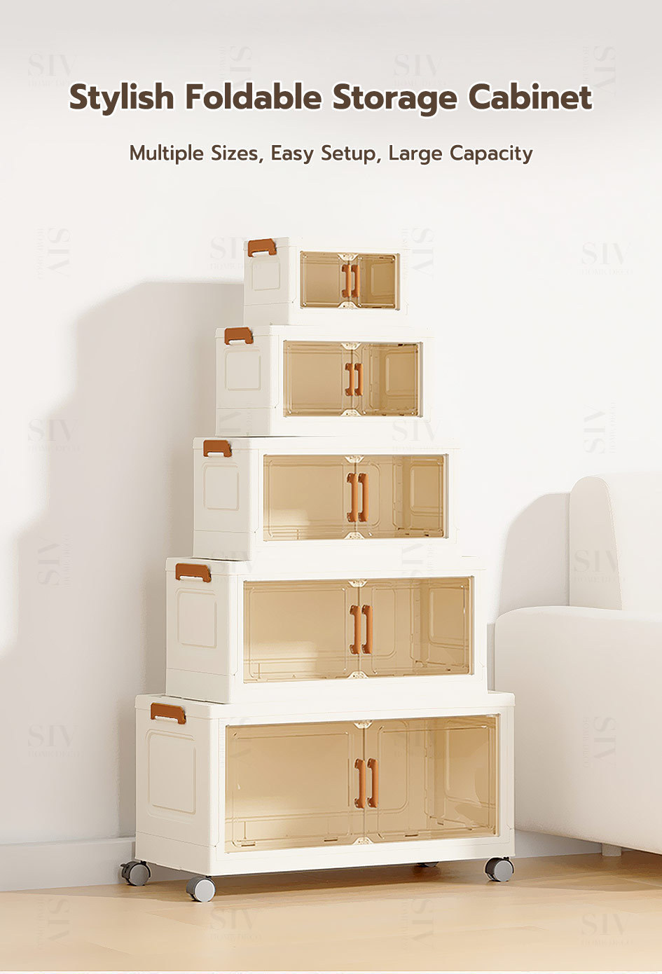 Homet 40-60cm Plastic Folding Storage Cabinet Organizer Foldable Gap ...