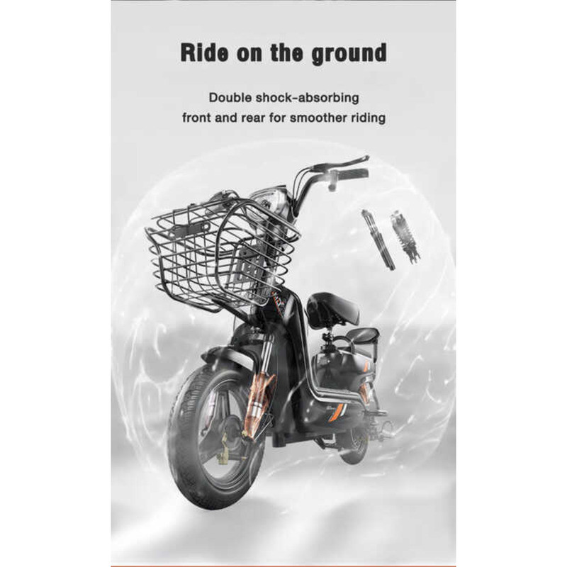 Life New tandem electric bicycle, 14-inch mini two-wheel battery bike ...