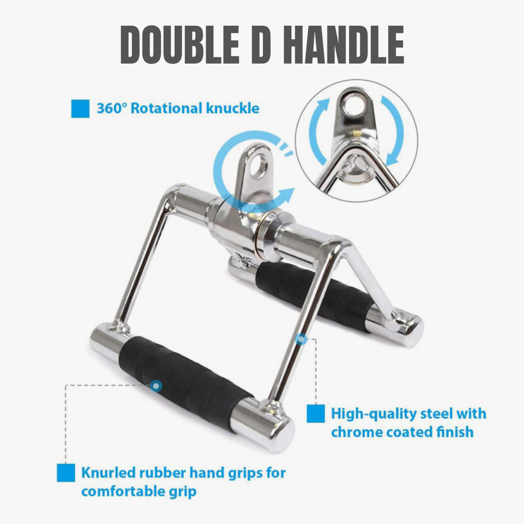 Cable Machine Attachments LAT Pulldown Tricep Rope V Bar Double D ...
