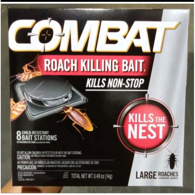 Combat Roach Killing Bait Stations, Small And Large Cockroaches, 8 ...