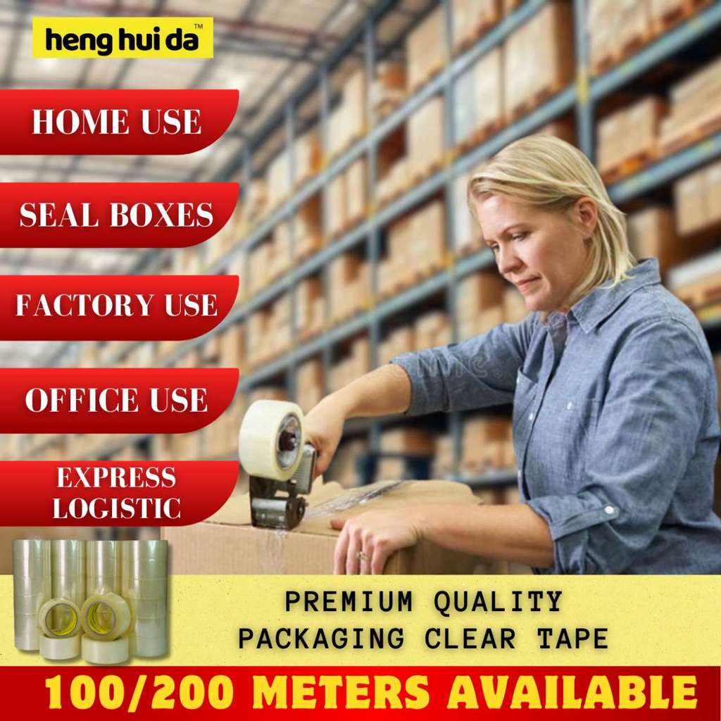6PCS Packaging Tape 100/200M big roll HENGHUIDA Tape Sealing tape 2Inch ...