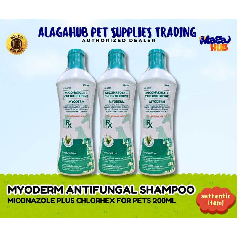 ALAGA ANTIFUNGAL MYODERM SHAMPOO FOR DOGS AND CATS MICONZAZOL CHLORHEX ...