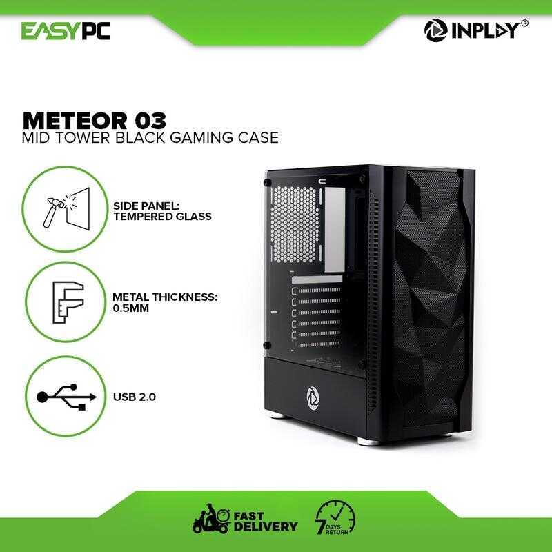 Easypc | Inplay Meteor 03 Mid Tower Gaming Case PC CASE Desktop ...