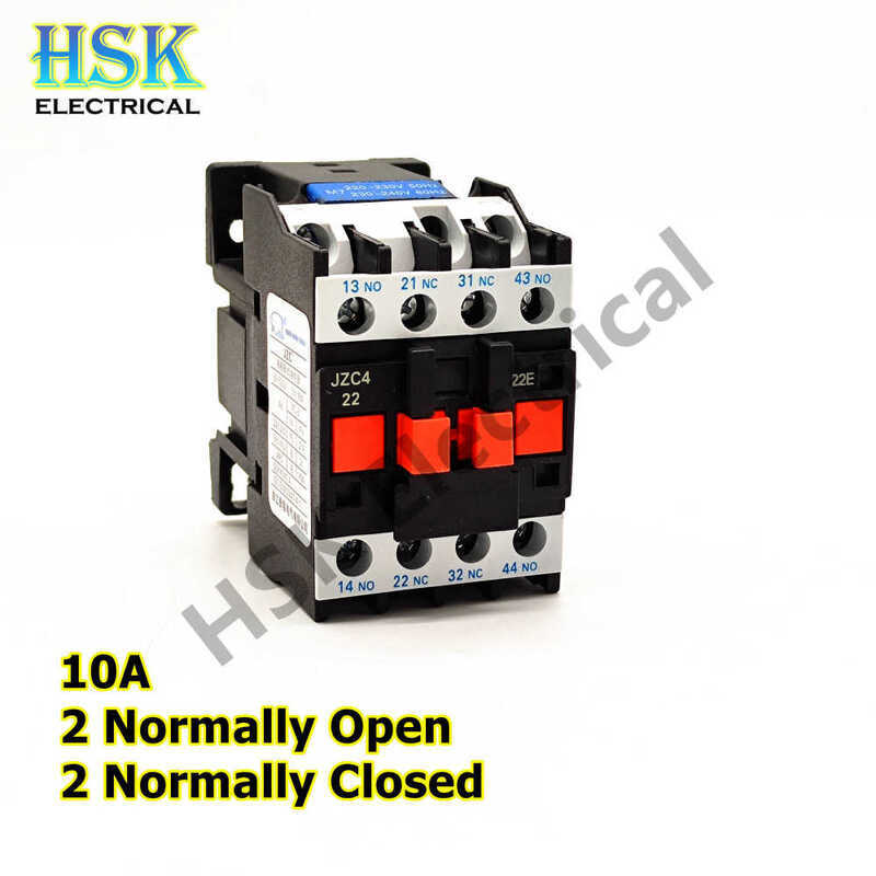 JZC4-22 2NO 2NC Magnetic Contactor 10A 2normally open 2normally closed ...