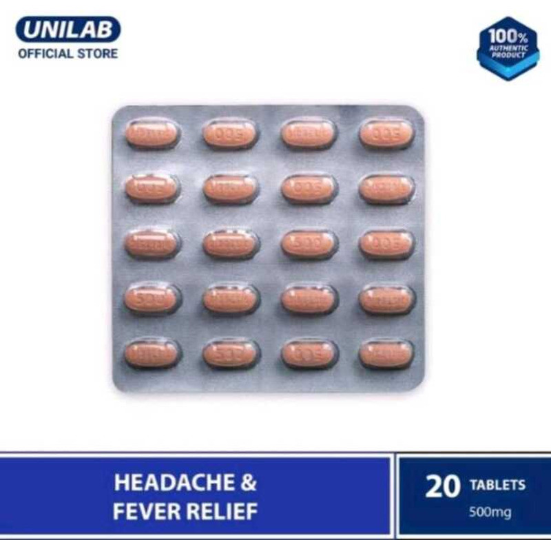 Unilab Biogesic 20 Tablets-500Mg Paracetamol For Quick Relief Of ...