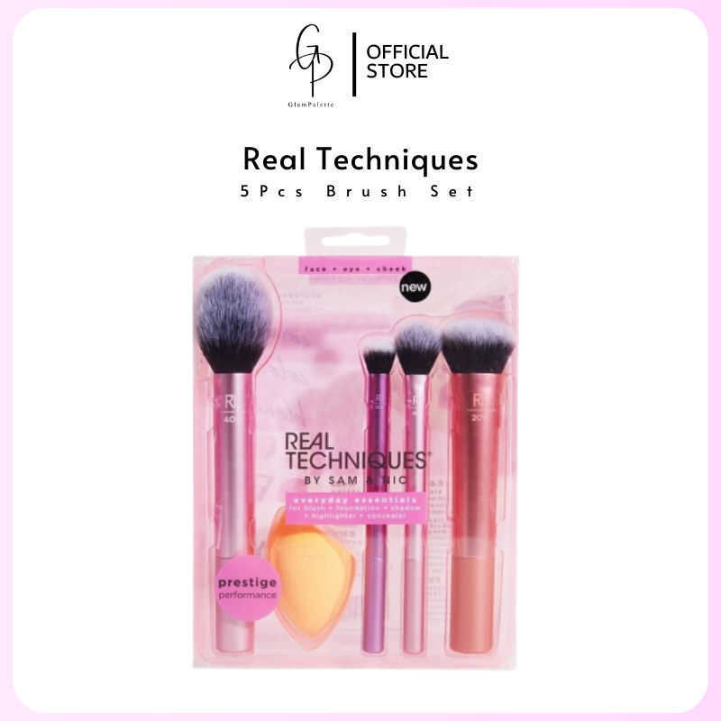 REAL TECHNIQUES Brush 5Pcs Makeup Set RT Everyday Essentials Dream Mini ...