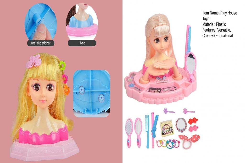 [TS] Kids Doll Head Hair Styling Hair Styling Head Toy Girls Hair ...
