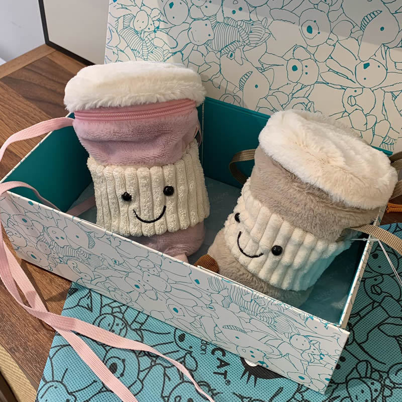 [Lissa] Milk Tea Insulated Cup Sleeve Pink coffee cup doll pendant gift ...