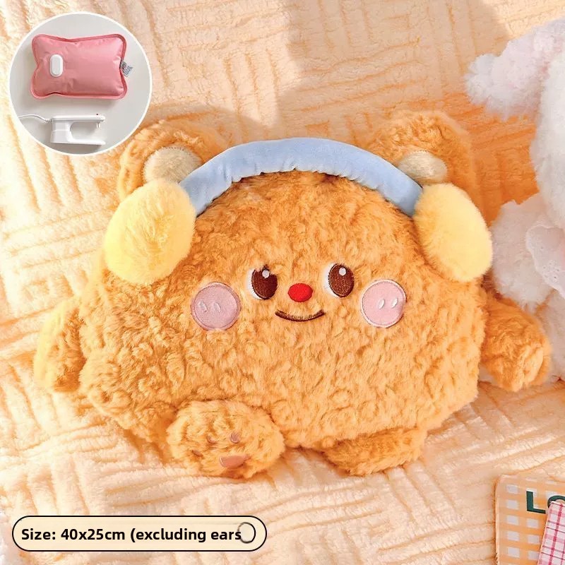 Rechargeable Electric Hot Water Bag With Cute Plush Cover For Comfort ...