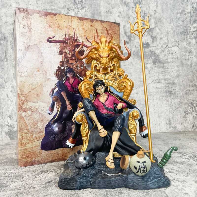 One Piece GK Throne Luffy Figure Four Emperors Straw Hat Luffy Model ...