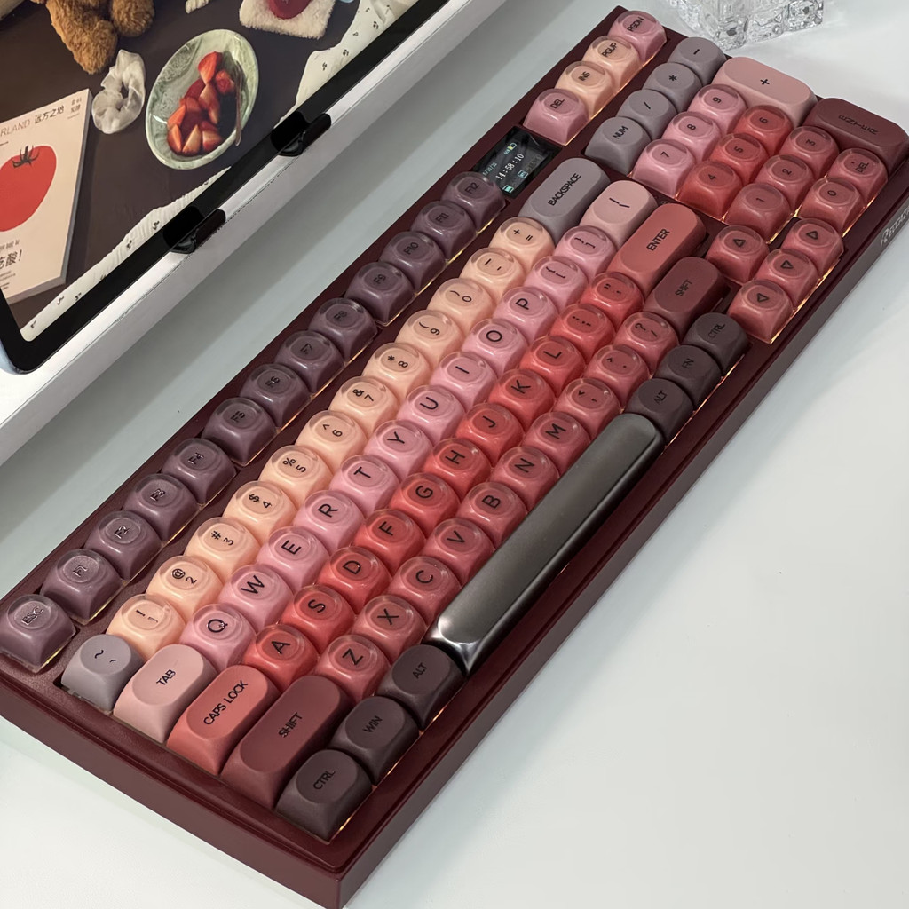 132 Keys Lipstick Semi Transparent PBT Keycap HOA Profile Double Shot ...