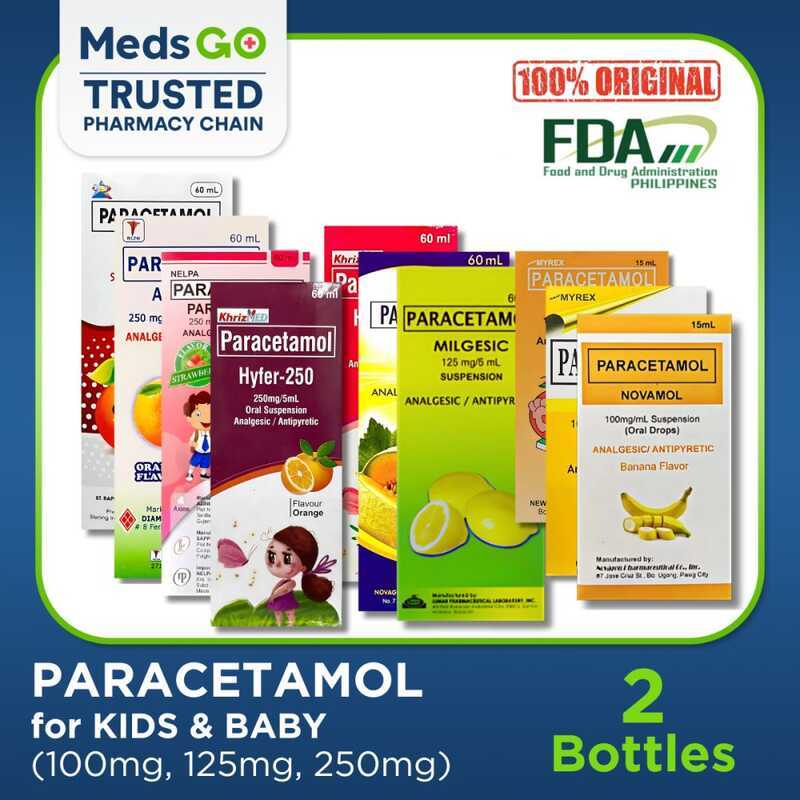 64 Paracetamol For Kids And Baby Syrup 100Mg, 125Mg, 250Mg 91E | Shopee ...
