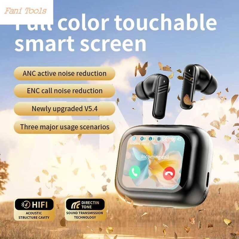 ENC FANI Mic Full Touch Screen Headphones Smart LCD Bluetooth 5.4 ANC ...