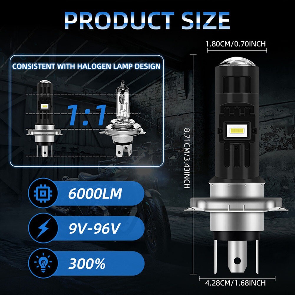 T19 P15D H4 LED Motorcycle Headlight 1860 Super Bright Chip White Led ...