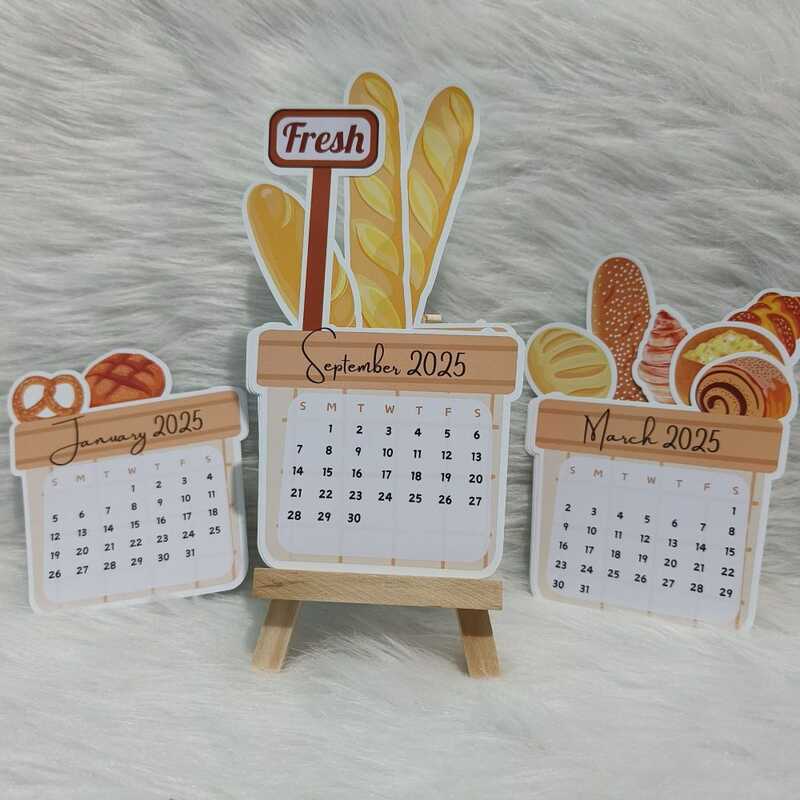 UPDATED TO 2026 [With WOODEN EASEL / Stand] Cute Mini Desk Calendar ...