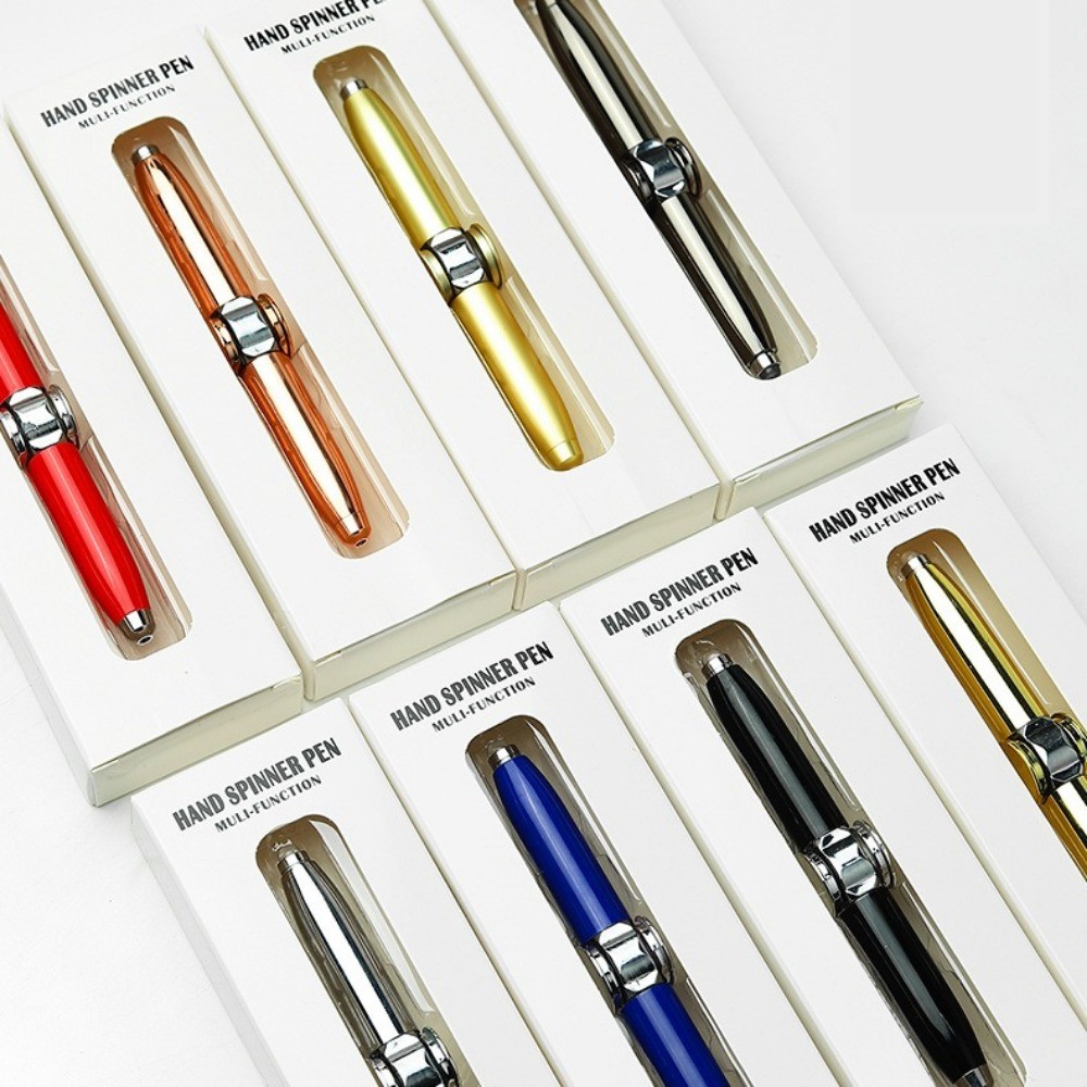 Led Spinning Pen Fidget Anxiety Decompression Gyro Metal Ballpoint Pen ...