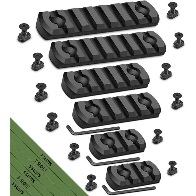 Mlock Picatinny Rails.Anovo 3-3-5-5-7-7 Slots 6 Pack Aluminum Single ...
