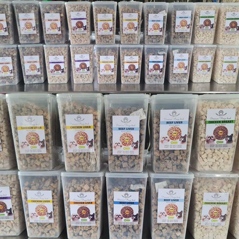 FAMILY PACK Beef/Chicken LIVER FREEZE DRIED CUBES 4 CATS AND DOG ...