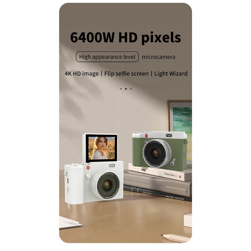 4K Digital Camera 16X Digital Zoom CCD Retro Video Recorder 2.4 Inch ...
