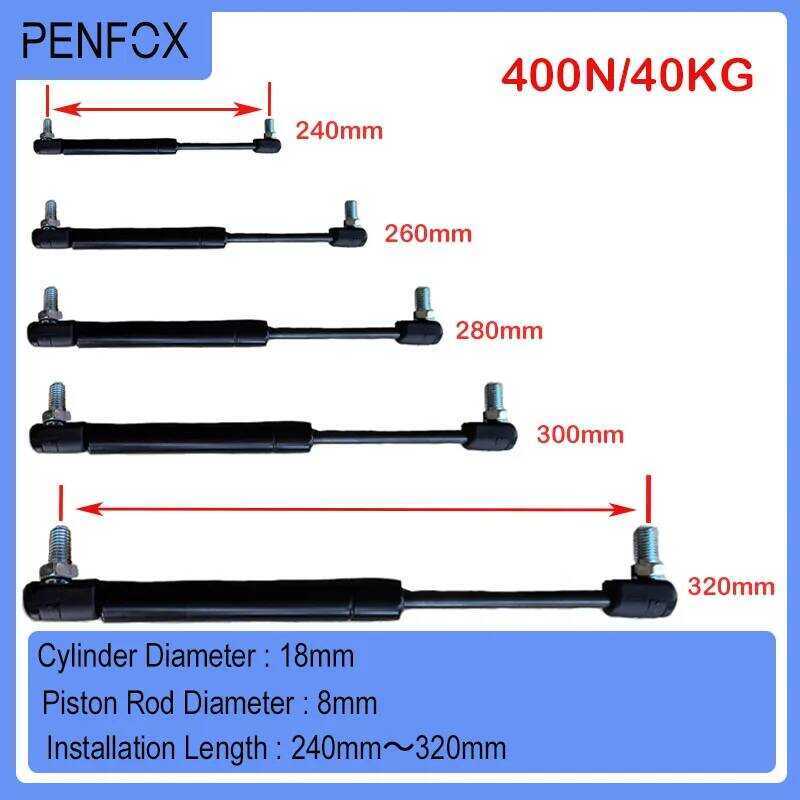 1 PC 240Mm-320Mm 400N/40Kg Universal Bars Gas Spring Shock Absorber ...
