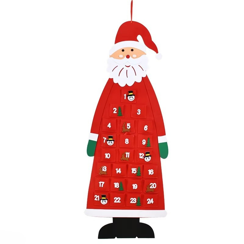 Santa Claus Advent Calendar 24 Days Countdown Calendar with Ornaments ...
