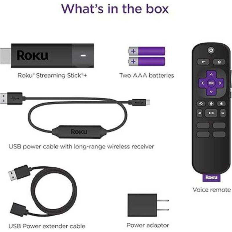 Streaming Roku Stick+ Hd4khdr Streaming Device With Long-Range Wireless ...