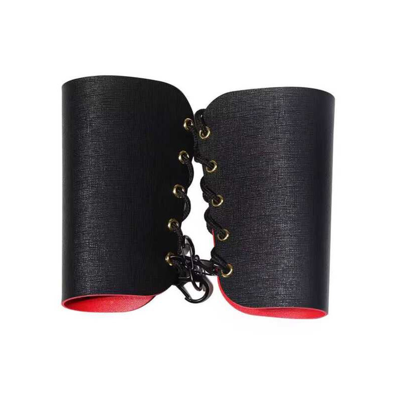 DJKF Set Leather Handcuffs Footcuffs Wrist Guards Leg Cuffs Props Sex ...
