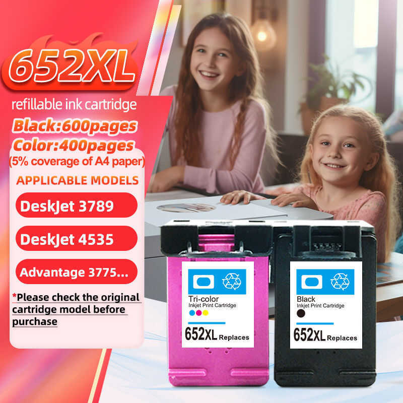 For HP 652 Ink Cartridges Work With: Deskjet 3789, 3790, 3835, 4535 Ink ...