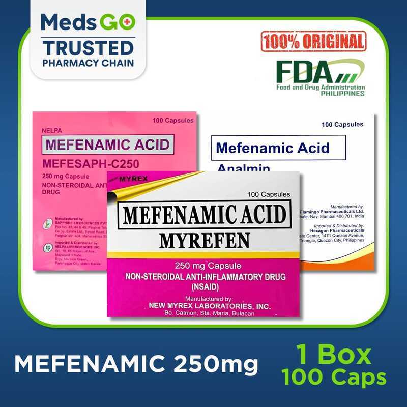 Mefenamic 250Mg 1 Box X 100 Caps (Dolfenal Generic) 327 | Shopee ...