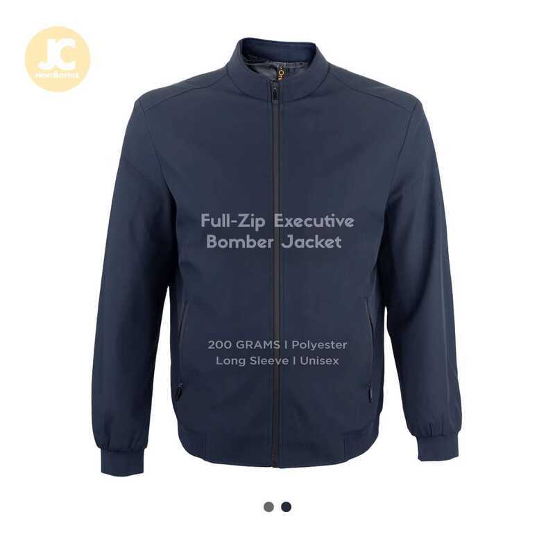 Full-Zip Executive Bomber Jacket EJ03 Unisex High Density Polyester ...