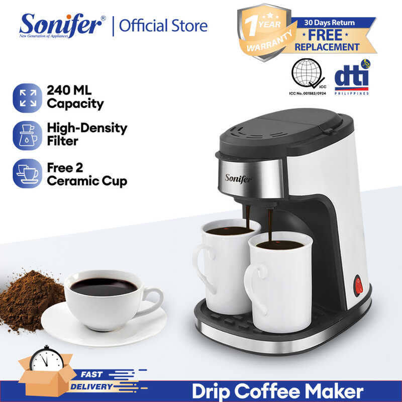 000 Sonifer Double Drip Coffee Machine 450W With Cone Filter Electric ...