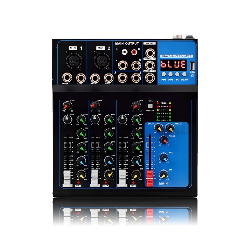 Deuahub F4-USB Professional Audio Mixer 4-channel Built-in EQ/recording ...
