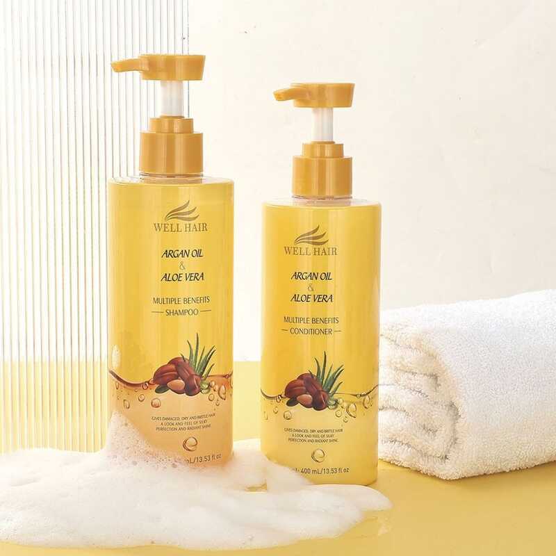 WELL HAIR Shampoo / Conditioner Argan Oil Refreshing Aloe Vera Deep ...