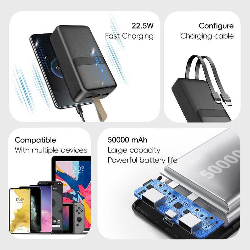 Powerbank 150000Mah 22.5W Fast Charging Powerban USB Type-C Led Display ...