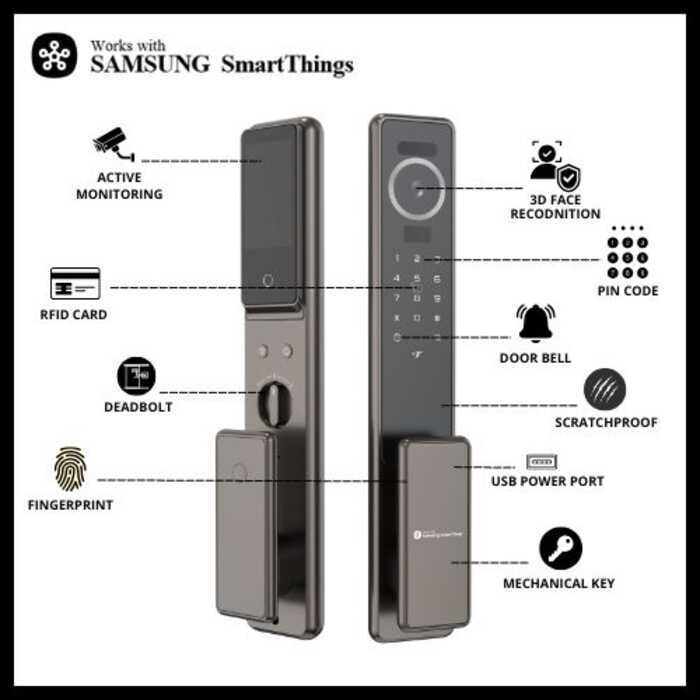 Samsung R60 MAX Smart Door Lock With 3D Face Unlock, Remote Operation ...