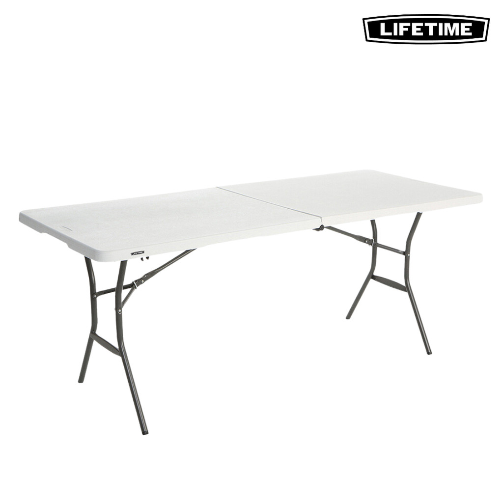 Lifetime USA 6 FT Durable White Table - Easy Maintenance, Foldable, and ...