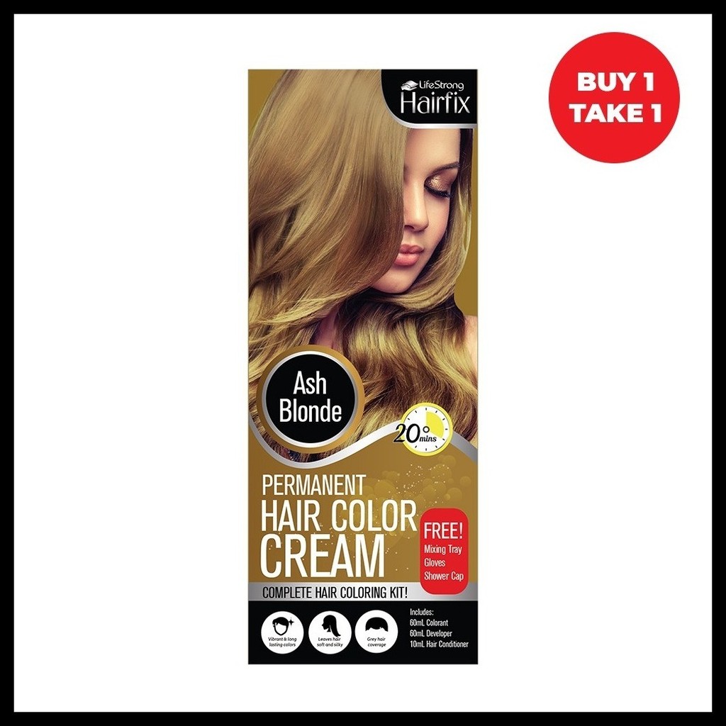 Hairfix Permanent Color Cream Kit 120ml Buy 1 Take 1 Ash Blonde ...