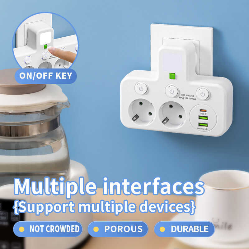 EU Plug AC Outlet Power Strip Multiprise Wall Socket Universal Network ...