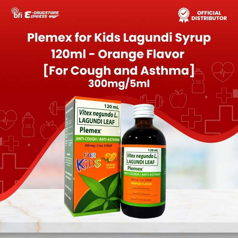 Plemex For Kids Lagundi Syrup 120Ml - Orange Flavor [For Cough And ...