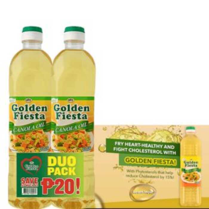 GOLDEN FIESTA CANOLA OIL 1 L | DUO PACK SAVE 20 PESOS JOLLY HEART MATE ...