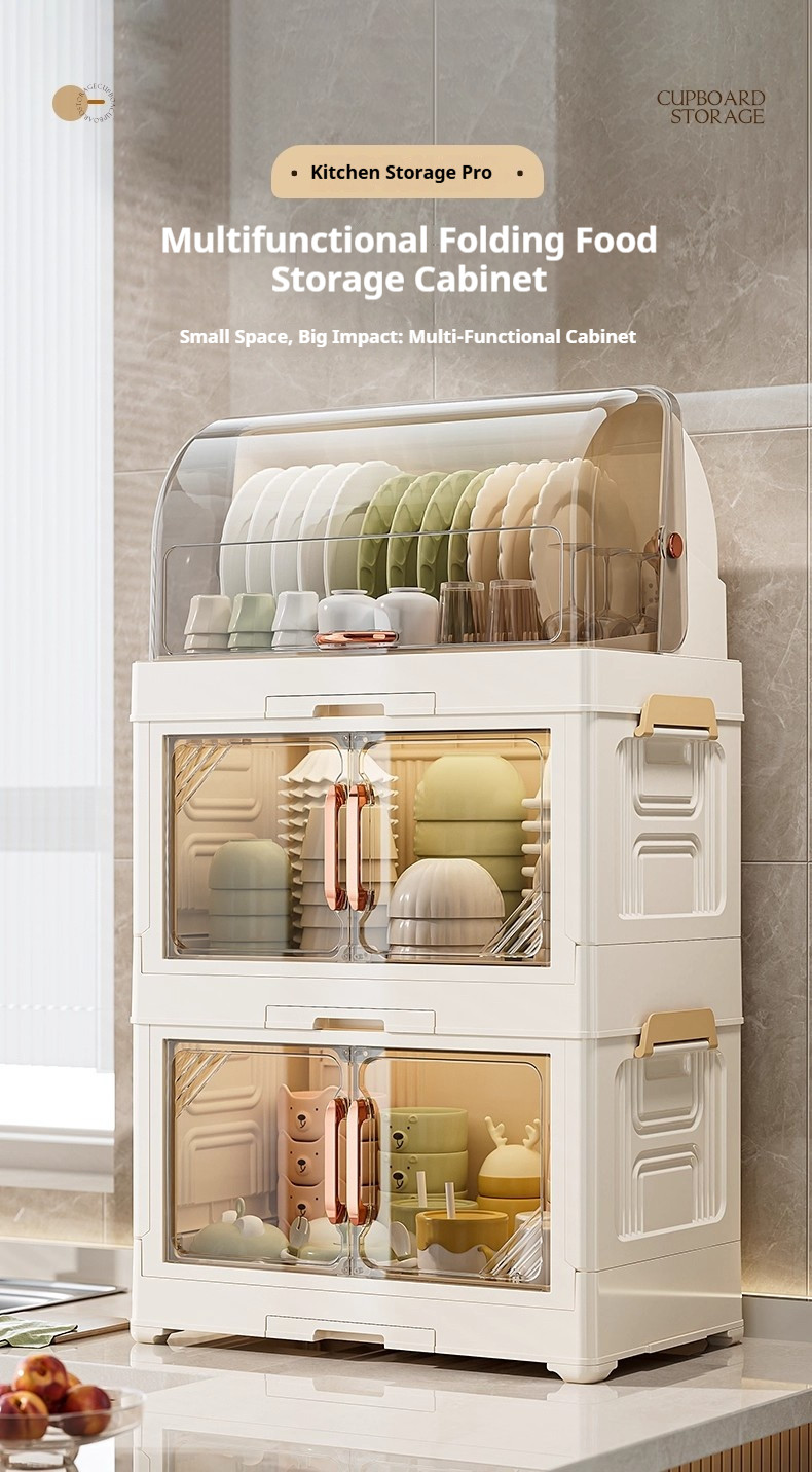 Lumineon Plastic Dish Cabinet Foldable Dish With Cover Drainer Drying ...