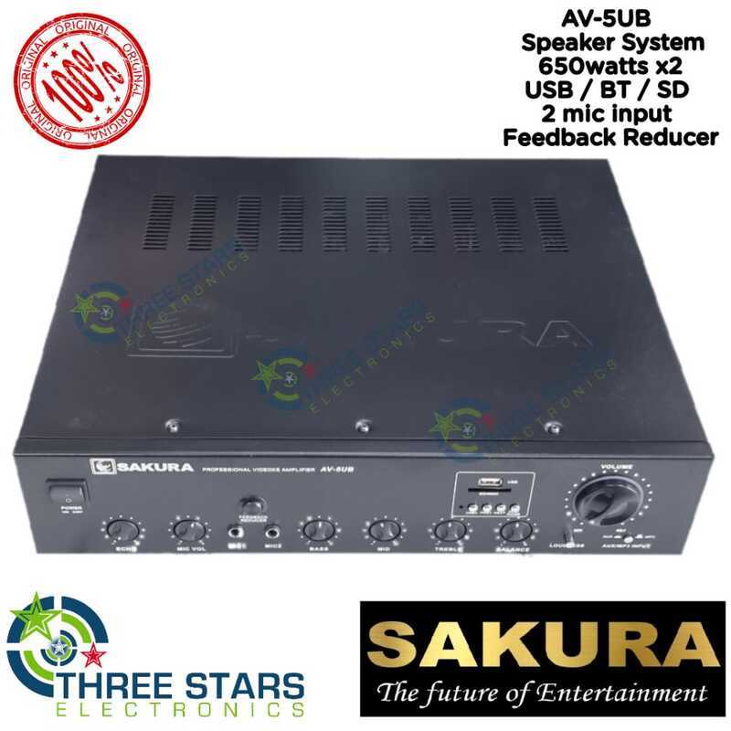 Original SAKURA Av-5Ub 650Wx2 2 CHANNEL AMPLIFIER WITH Usb/Sd Port ...