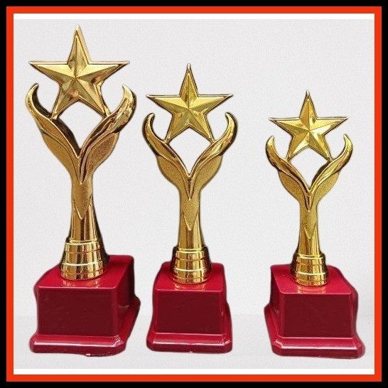 UNIVERSAL TROPHY GOLD COLOR ( SIZE 27cm 24cm 20cm ) (CUSTOMIZE ...