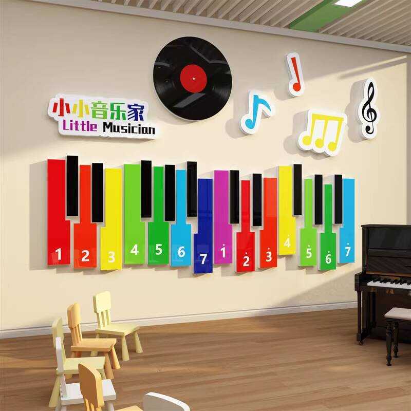Music Classroom Wall Decoration Room Setup Piano Keyboard Stickers ...