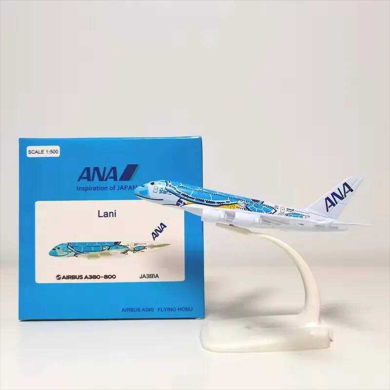 New 14Cm 1/500 Scale Airbus A380 Japan ANA Airlines Blue Turtle Kala ...