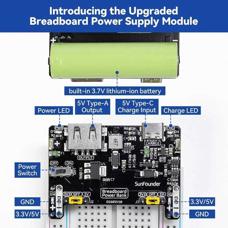 Breadvolt Sunfounder Breadboard Power Ply Module Compatible With ...