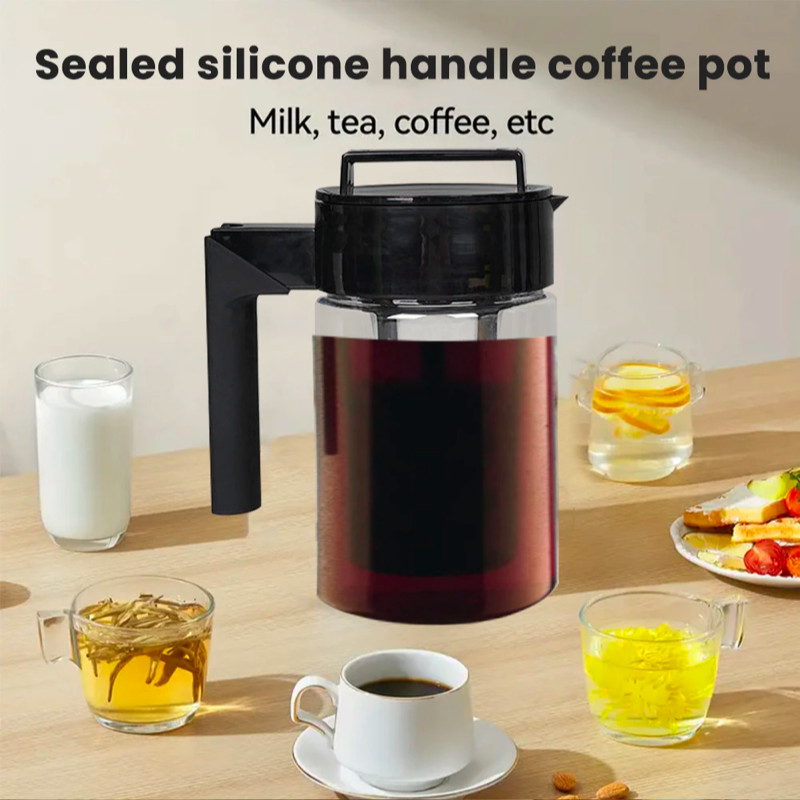 【COD】HOT SALE 900ML Cold Brew Iced Coffee Sealed Silicone Handle Cold ...