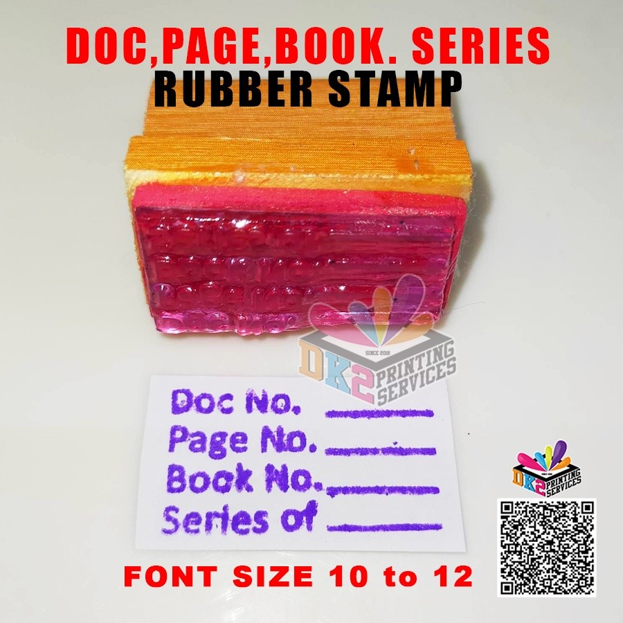 Doc No. Page No. Book No. Series (Ready to use Rubber Stamp) | Shopee ...
